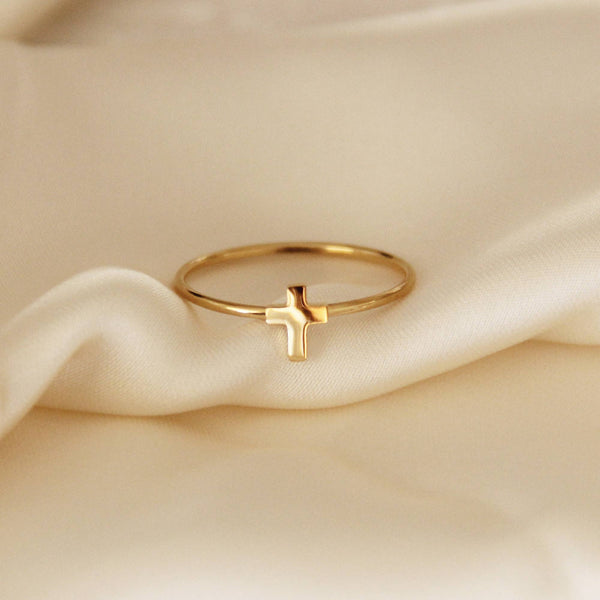 Gold Cross Ring – Addison Ann Jewelry