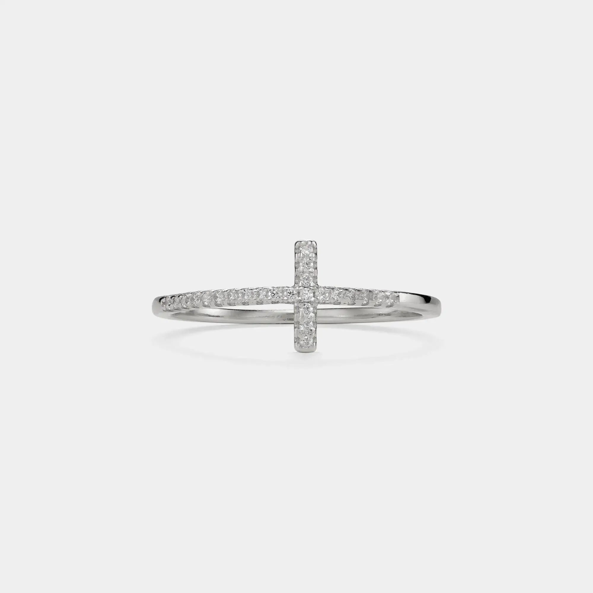 Silver Cross Eternity Band Ring – Addison Ann Jewelry